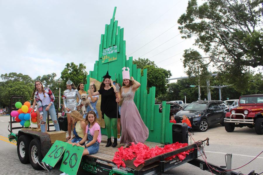 Floats parade down Old Highway