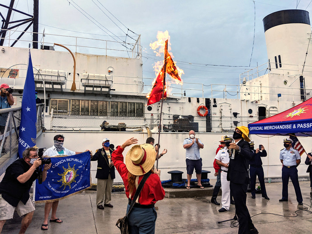 2020 STORM SEASON SPARES FLORIDA KEYS; KEY WEST BURNS HURRICANE FLAG