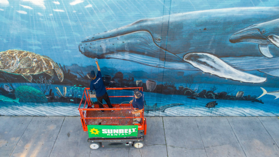 IN PICTURES: WYLAND RESTORES LANDMARK MURAL IN MARATHON