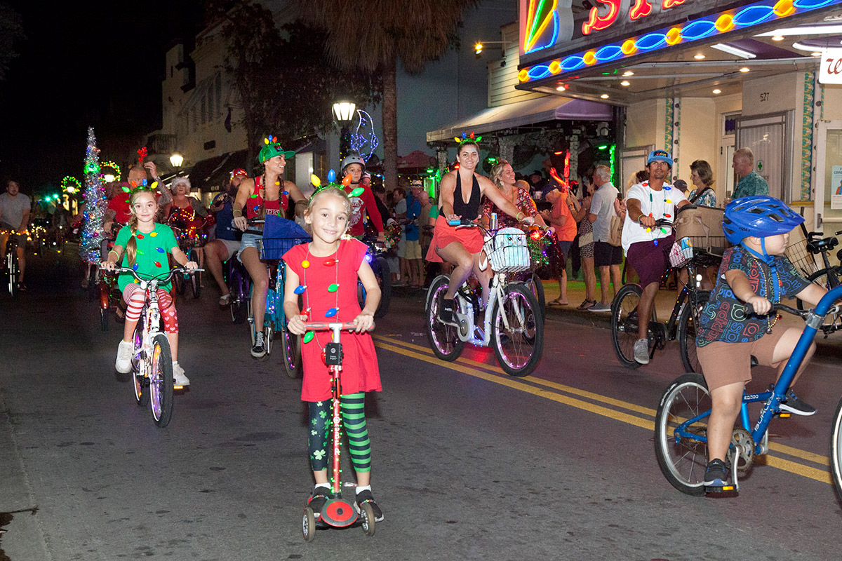 LIGHTED BIKES LEAD THE WAY FOR KEY WEST HOLIDAY CELEBRATION