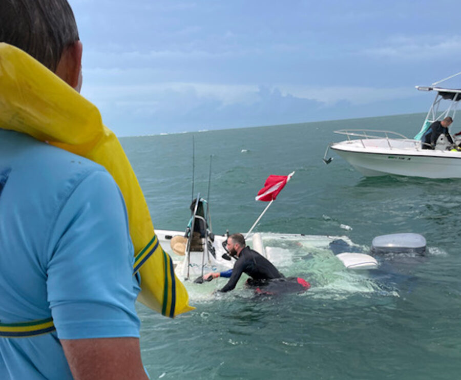 MARINERS RESCUED AFTER SHERIFF RICK RAMSAY SPOTS SINKING VESSEL