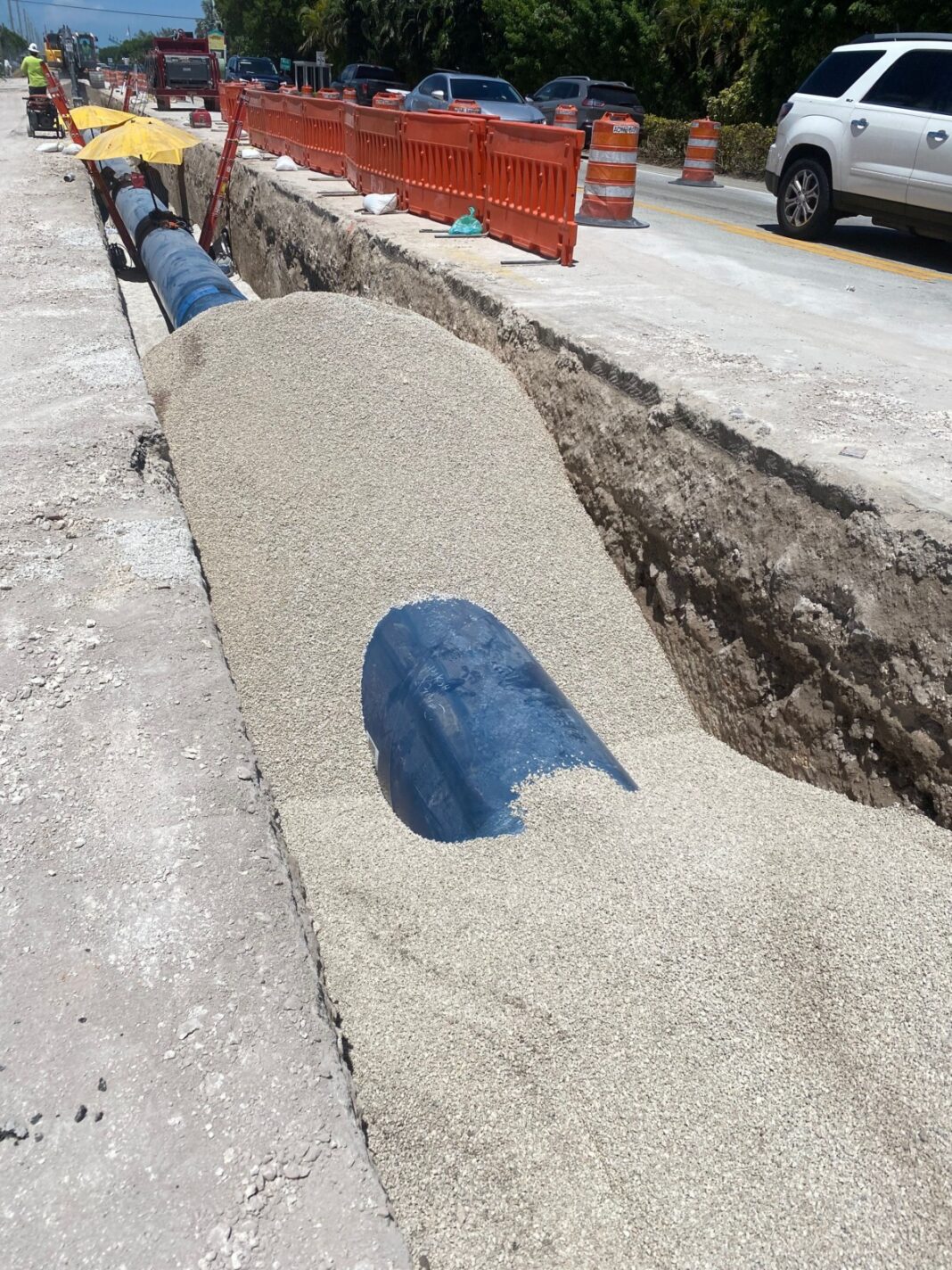 WATER LINE PROJECT IN ISLAMORADA IS AHEAD OF SCHEDULE
