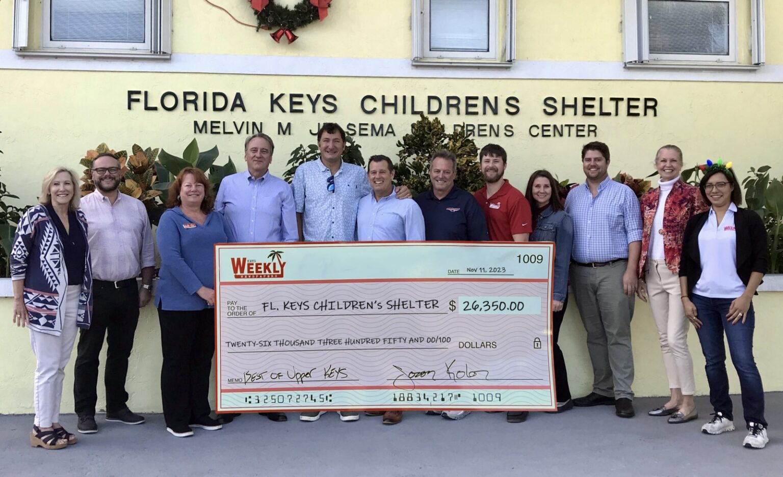BEST OF UPPER KEYS SPONSORS DELIVER BIG CHECK TO LOCAL CHILDREN’S SHELTER