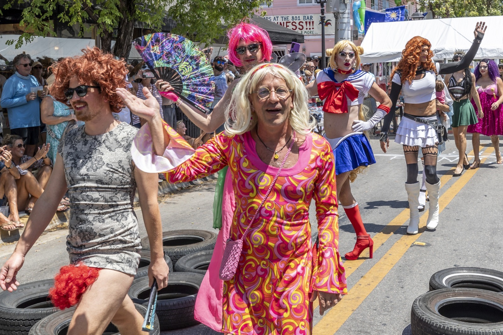CONCH REPUBLIC 'DRAG RACES' HIGH STEPS DOWN DUVAL STREET