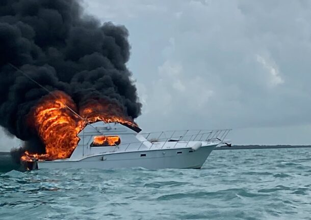 QUICK RESPONSE SAVES COUPLE FROM BURNING BOAT OFF KEY WEST